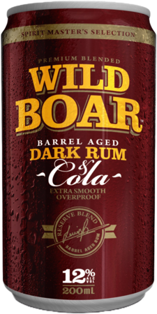 Wild Boar Dark Rum & Cola 12% Can 24X200ML - Liquor Legends