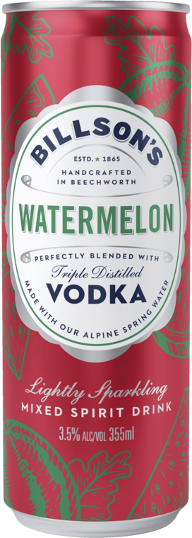 Billson's Vodka & Watermelon Can 1X355ML - Liquor Legends