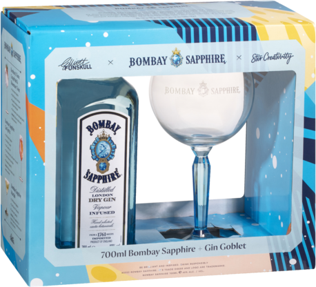 Bombay Sapphire Gin & Goblet Gift Pack 700ML - Liquor Legends