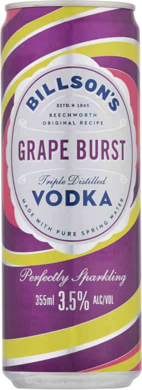 Billsons Vodka & Grape Bubblegum Can 1X355ML - Liquor Legends