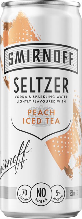 Smirnoff Seltzer Peach Iced Tea Can 24X250ML - Liquor Legends
