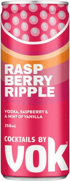 Vok Cocktail Raspberry Ripple Can 4X250ML - Liquor Legends