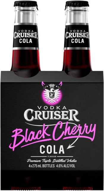 Vodka Cruiser Black Cherry Cola Bottle 4X275ML - Liquor Legends