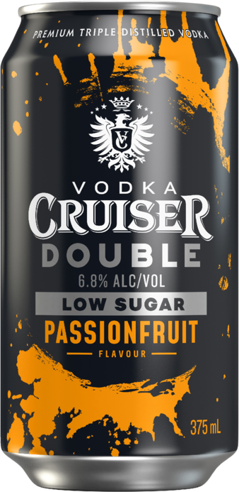 Vodka Cruiser Double Low Sugar Passionfruit Can 1X375ML - Liquor Legends