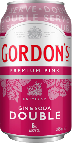Gordons Double Pink & Soda Can 1X375ML - Liquor Legends