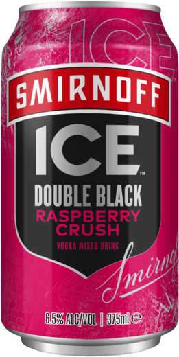 Smirnoff Ice Double Black 6.5% Raspberry Crush Can 1X375ML - Liquor Legends