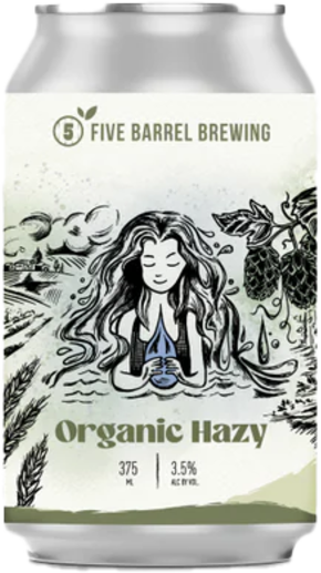 Five Barrel Organic Hazy Mid Canx375ml 1X375ML - Liquor Legends