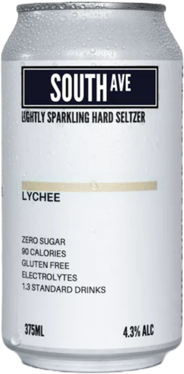 South Ave Lychee Seltzer Can 24X375ML - Liquor Legends