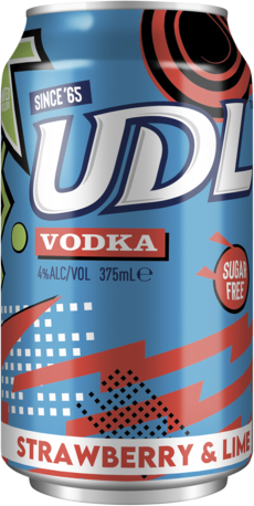 UDL Vodka & Strawberry Lime Sugar Free Can 1X375ML - Liquor Legends