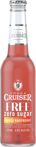 Vodka Cruiser No Sugar Mango & Raspberry Bottle 24X275ML - Liquor Legends