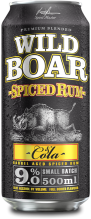 Wild Boar 9% Spiced Rum & Cola Can 1X500ML - Liquor Legends