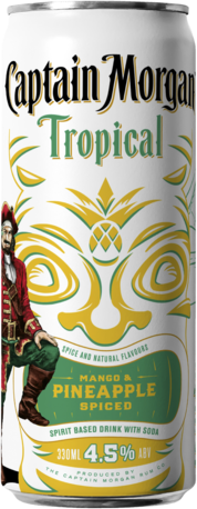 Captain Morgan Tropical Mango & Pineapple 4.5% Can 1X330ML - Liquor Legends